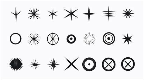 A Collection Of Various Symbols Including A Logo With A Circle And A