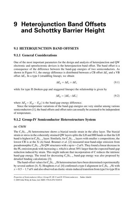 Pdf Properties Of Semiconductor Alloys Heterojunction Band Offsets And Schottky Barrier