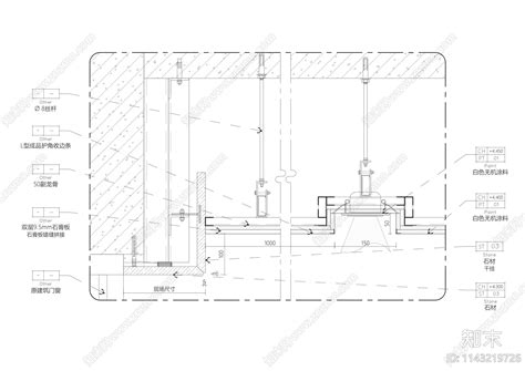 石膏板天花吊顶节点施工图下载【id 1143219726】 知末案例馆