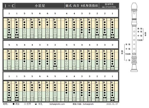 【竖笛指法】小星星 渤海琴师
