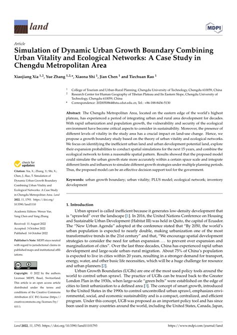 Pdf Simulation Of Dynamic Urban Growth Boundary Combining Urban Vitality And Ecological
