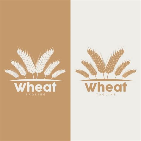밀 로고 곡물 디자인 간단한 일러스트 템플릿 프리미엄 벡터