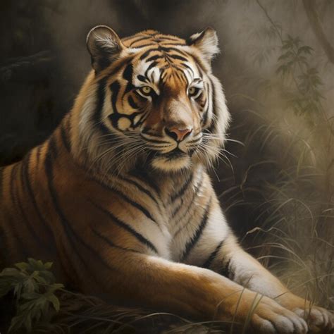 Premium Ai Image Portrait Tiger