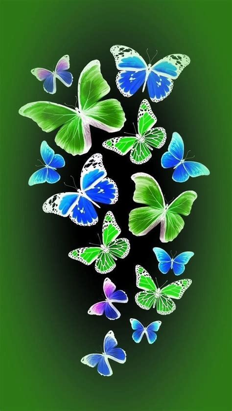 Blue And Green Butterfly Backgrounds Butterfly Clipart Watercolor