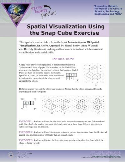 Spatial Visualization Using The Snap Cube Exercise Stem Equity