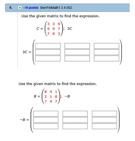 Solved Use The Given Matrix To Find The Expression C 3