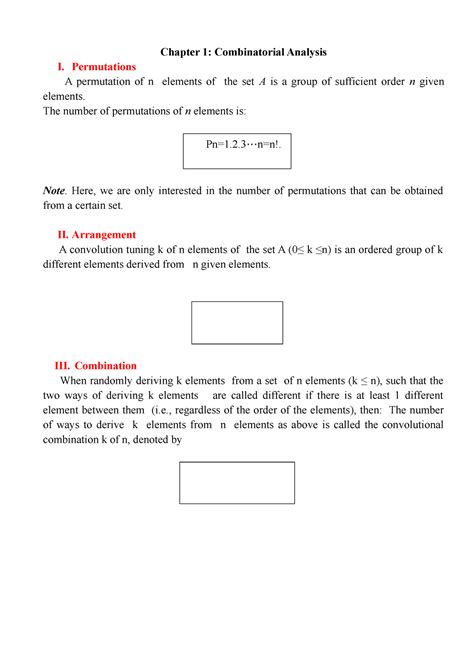 Xác Suất Thống Kê Chapter 1 Combinatorial Analysis I Permutations A