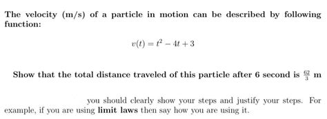 Solved The Velocity Ms Of A Particle In Motion Can Be Chegg