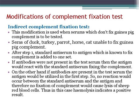 Complement Fixation Test Complement Fixation Test The Complement