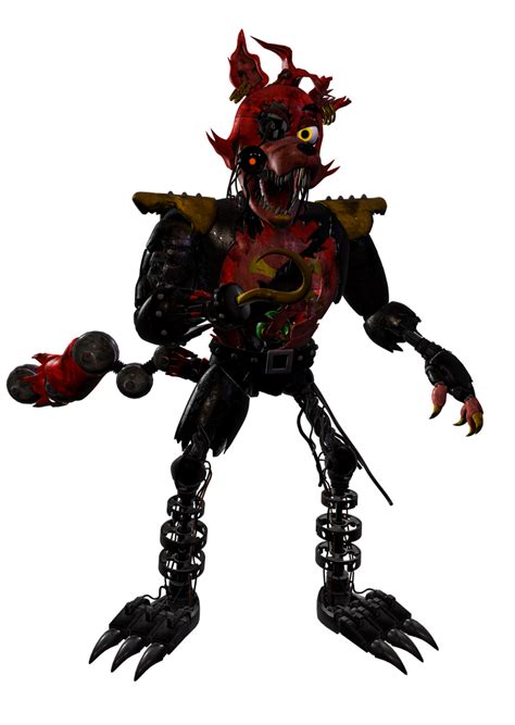 [c4d render] shattered glamrock foxy by blackroseswagz on deviantart