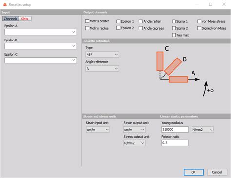 Strain Rosette Strain Stress Math General Modules Setup Dewesoft X Manual En