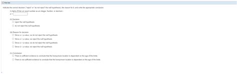 Solved State The Null Hypothesis The Honeymoon Location Is Chegg Com