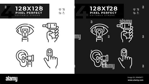 Medical Devices Pixel Perfect Linear Icons Set For Dark Light Mode Stock Vector Image And Art Alamy