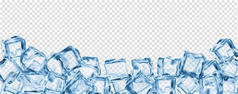 Premium Vector Ice Cubes Background Realistic Crystal Ice Blocks Frame Isolated 3d Vector