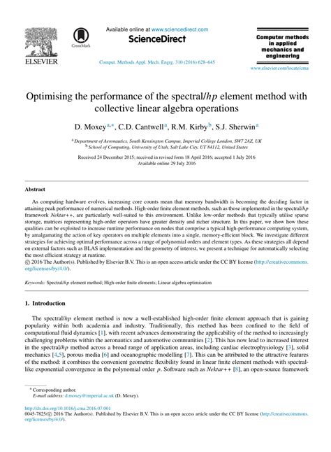 PDF Optimizing The Performance Of The Spectral Hp Element Method With Collective Linear
