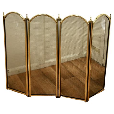 4 Fold Vintage Fire Screen Spark Guard At 1stdibs Fire Spark Guard