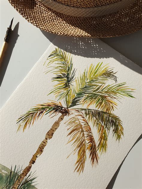 Palm Tree Watercolor Ilustracion Acuarela Ilustraciones De Pintura