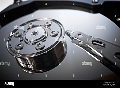 Closeup Of An Open Computer Hard Drive Stock Photo Alamy