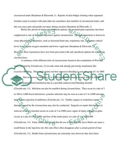 Health Risks And Benefits Of Circumcision Research Paper