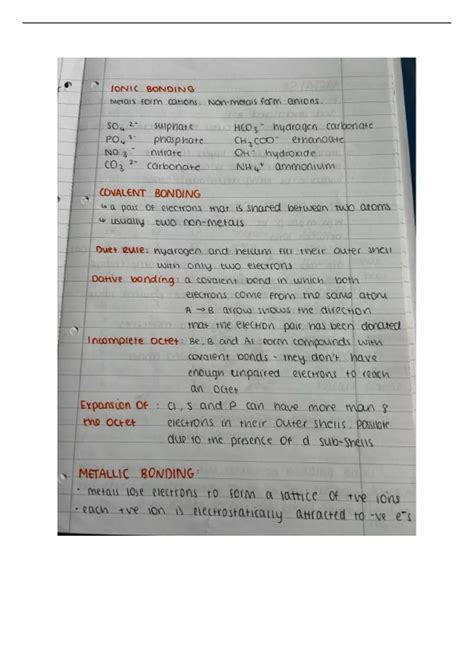 Summary Detailed Explanation Of Ionic Covalent Metallic Bonding Shapes Of Molecules And Bond