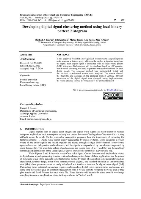 Developing Digital Signal Clustering Method Using Local Binary Pattern