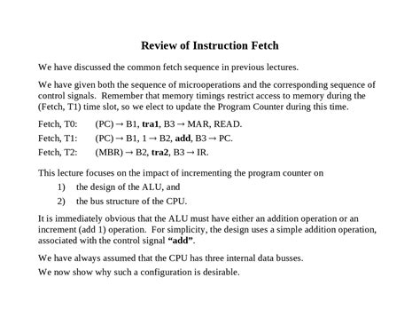 Review Of Instruction Fetch In Computer Networks Cpsc 5157g Docsity