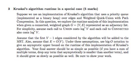 Solved Kruskals Algorithm Runtime In A Special Case 5