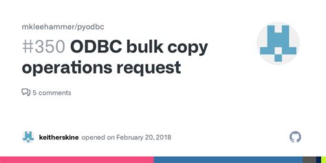 Odbc Bulk Copy Operations Request · Issue 350 · Mkleehammerpyodbc