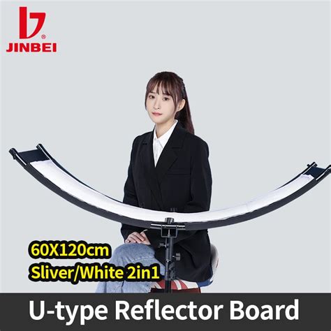 Jinbei U Type 60 120cm 2in1 Silver White Reflector Diffuser Collapsible Photography Light