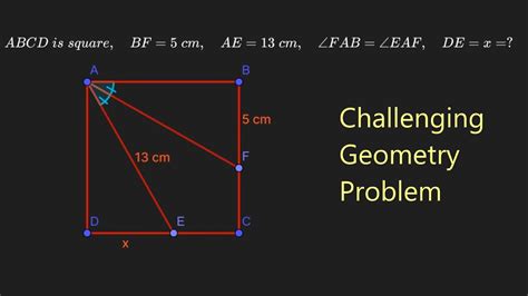 Challenging Geometry Problem Youtube