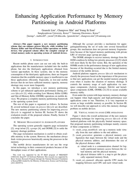 Pdf Enhancing Application Performance By Memory Partitioning In Android Platforms