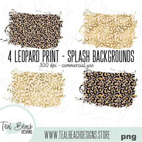 Leopard Gold Splash Background Leopard Splash Cheetah Print Sublimation Background Commercial
