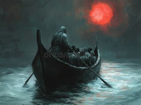 Charon The Ferryman Of The Greek Underworld Stock Illustration