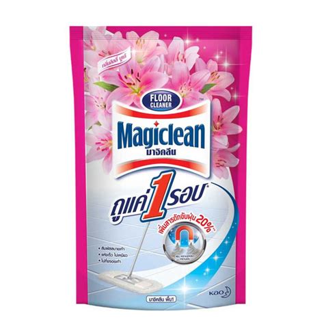 มาจิคลีน น้ำยาถูพื้นกลิ่นลิลลี่บูเก้ 750 มล สีชมพู แพ็ก 3 ชิ้น Thaipick