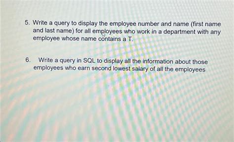 Solved 1 Create The Following Tables Using A Sql Script