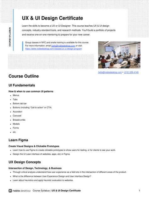 ux and ui design certificate syllabus pdf mobile app information technology