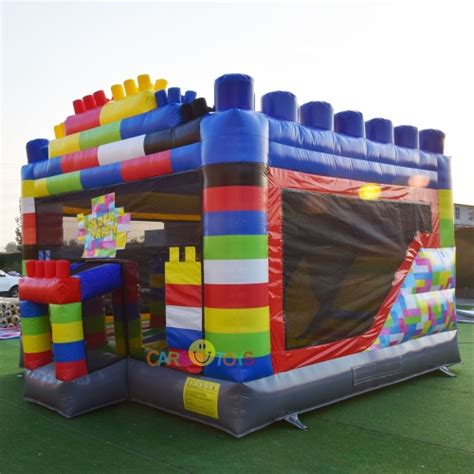 Building Block Bounce House With Slide Combo For Sale China Factory