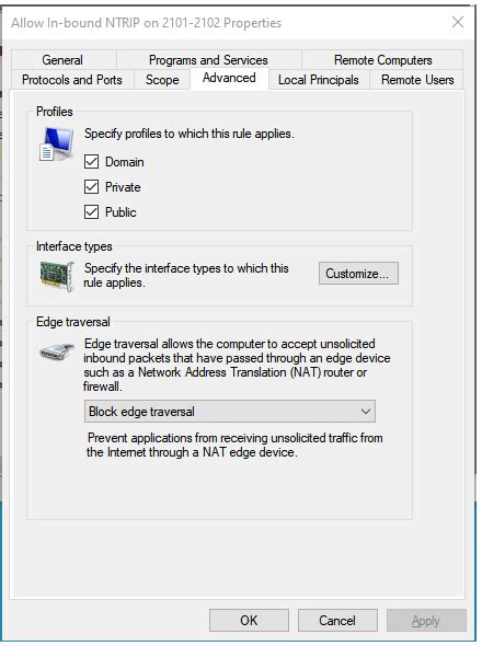 Setting Windows Firewall For Ntrip Use Snip Support