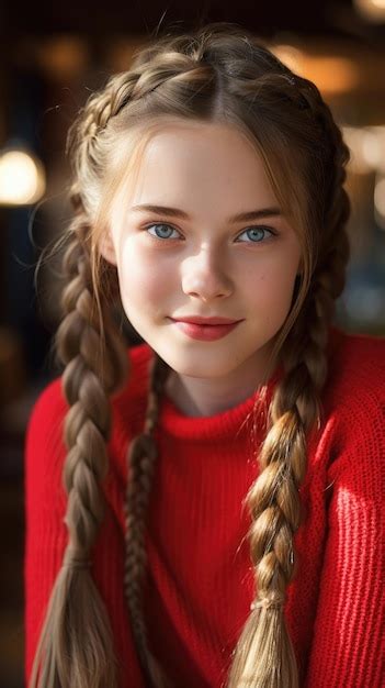 Premium Photo A Delightful Portrait Of A Girl Generative Ai