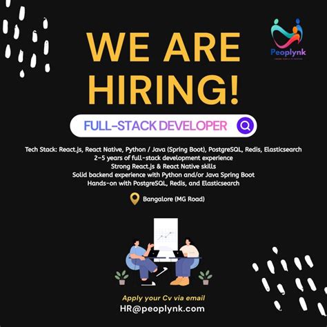 🚀 Were Hiring Full Stack Developer 🚀 Peoplynk Is Hiring A Full Stack