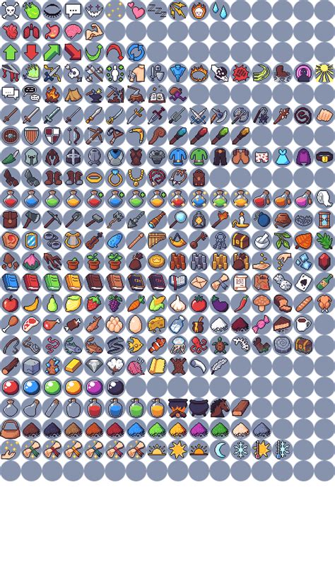 Rpg Maker Mv Icon Sheet Freebies Mv Ready Ace Icons Yanfly Moe Sahabat Alam