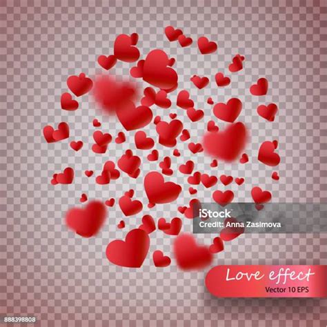 투명 한 바탕에 떨어지는 발렌타인 꽃잎의 심장 색종이 발렌타인의 빨간 하트 꽃잎 떨어지는 배경입니다 인사말 카드에 대 한 장식