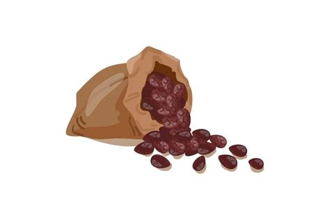 Cacao Seed Sack Icon Cartoon Vector Cocoa Bean