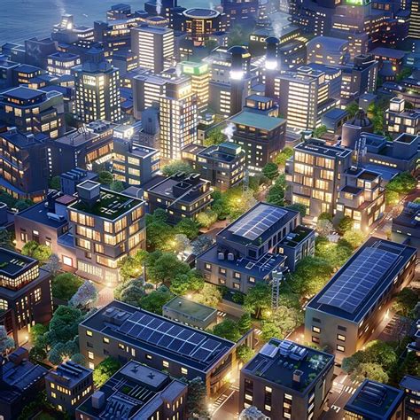 Smart Energy Grid With Interconnected Power Sources Premium Ai Generated Image