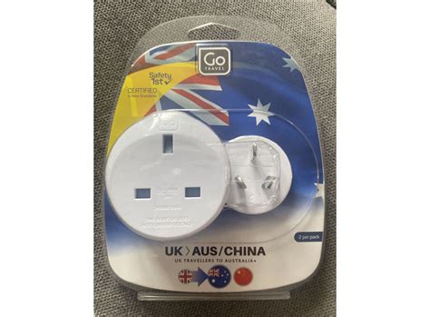 Go Travel Twin Pack Uk To Australia China Adaptor Converter Plug Next