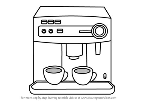 How To Draw A Coffee Maker Home Appliances Step By Step