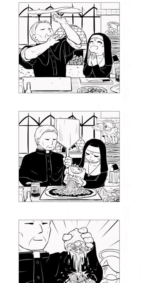 만화 수녀 캐릭터 일러스트