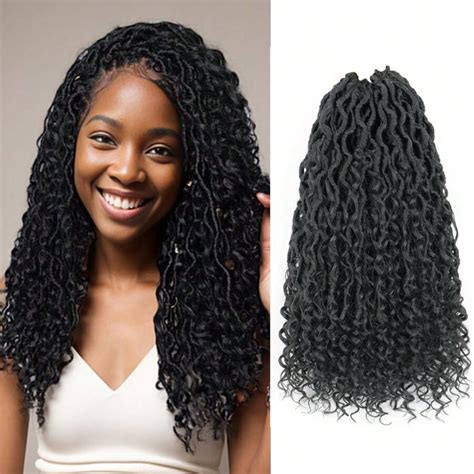 Faux Locs Crochet Hair 10 14 18 Inch Goddess Locs Crochet Hair Prelooped Crochet Hair For River