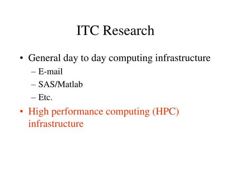Ppt Itc Research Computing For Parallel Applications Powerpoint Presentation Id4360114