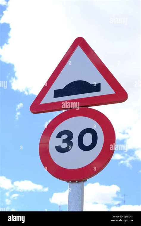 Traffic Sign Limiting The Maximum Speed To Kilometers Per Hour Speed Hump Sign To Reduce